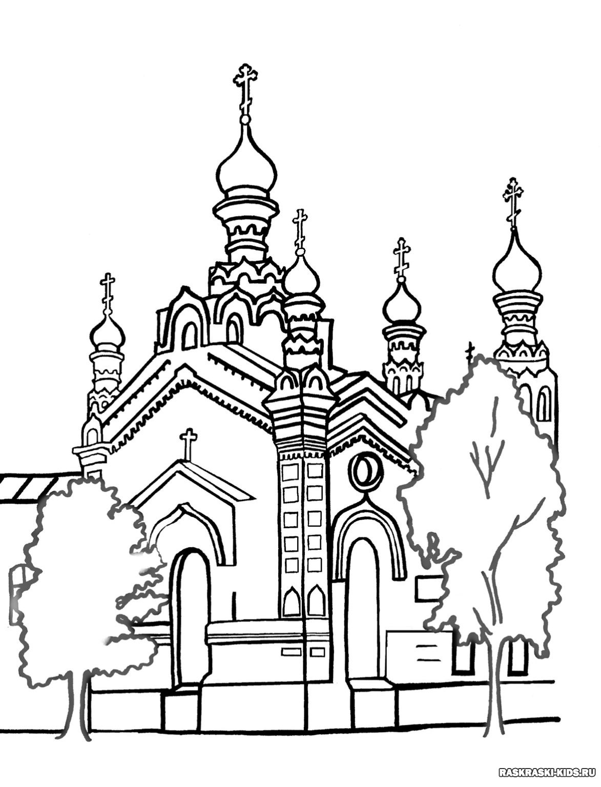 Раскраска Храмы и церкви – Распечатать бесплатно для детей